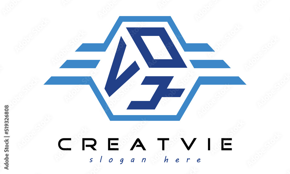 VOY three letter geometrical wings logo design vector template ...
