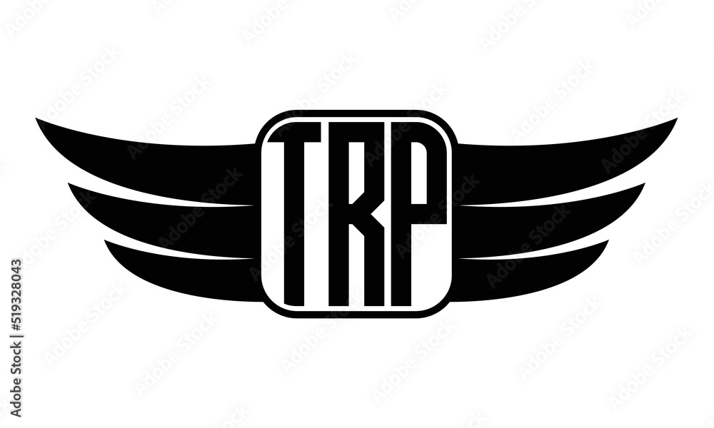 TRP three Letter wing minimalist creative concept icon eagle symbol ...