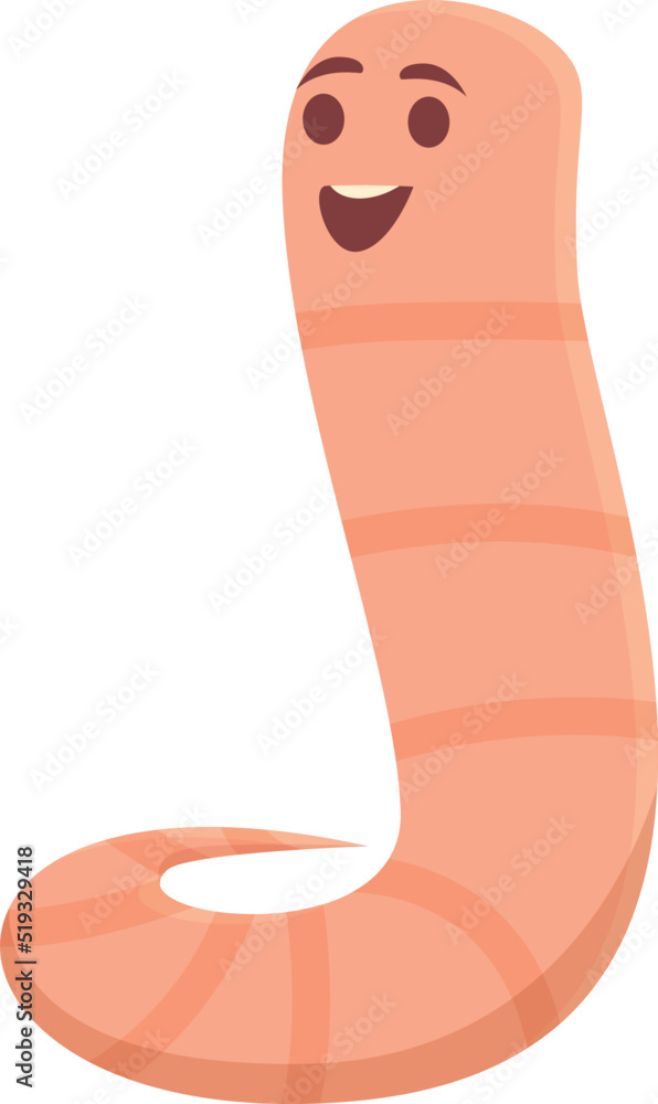 Happy worm icon cartoon vector. Dirt farm. Earth waste Stock Vector ...