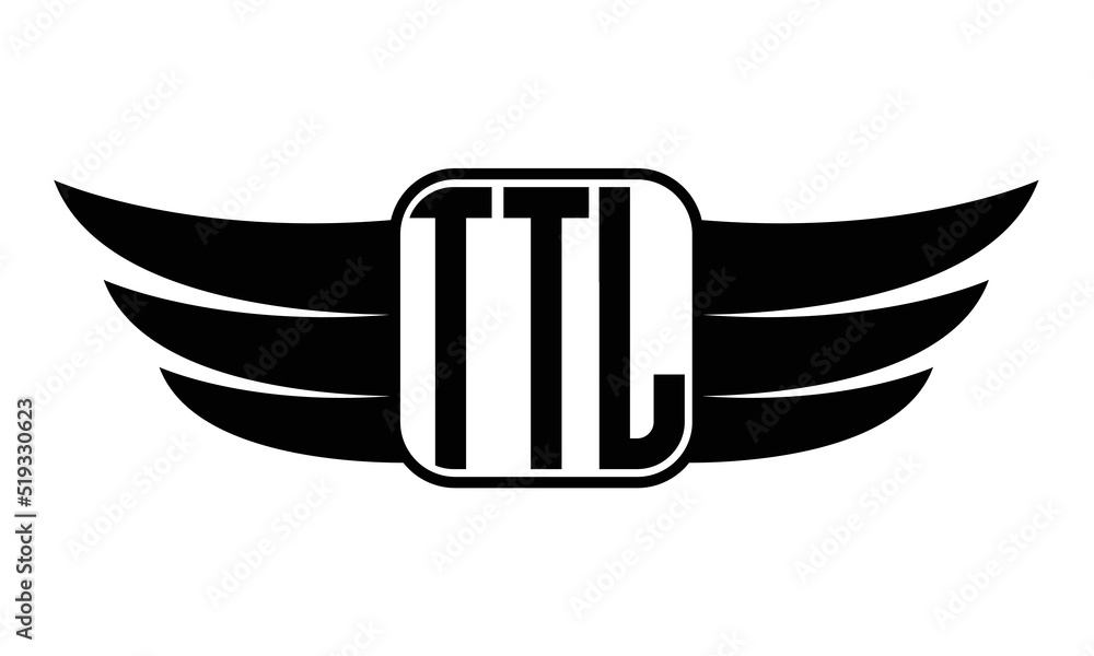 TTL three Letter wing minimalist creative concept icon eagle symbol ...