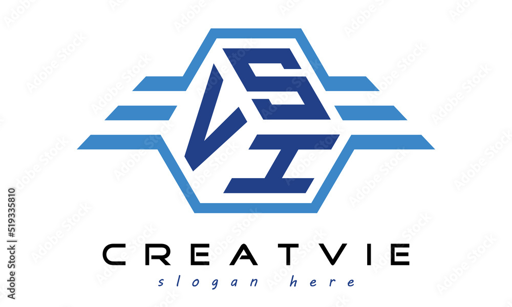 VSG three letter geometrical wings logo design vector template ...