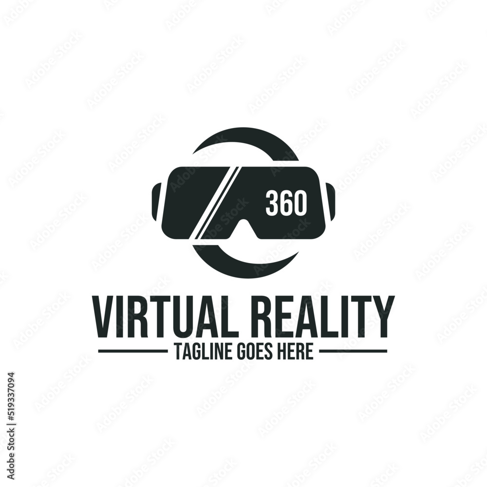 Virtual reality logo isolated on white background Stock Vector | Adobe ...