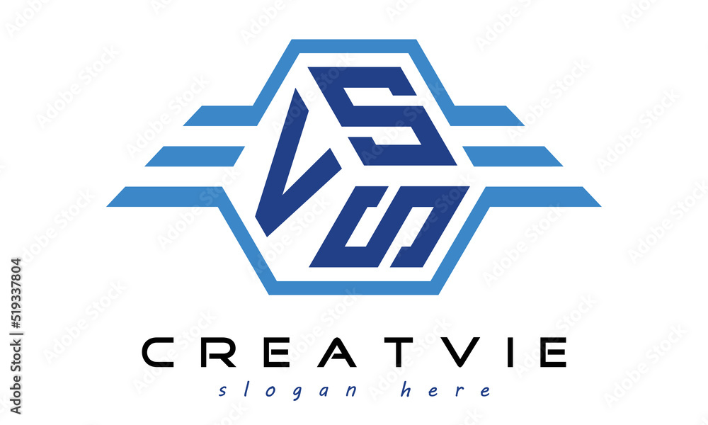 VSS three letter geometrical wings logo design vector template ...