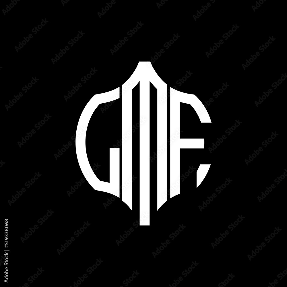 GMF letter logo. GMF best black background vector image. GMF Monogram ...