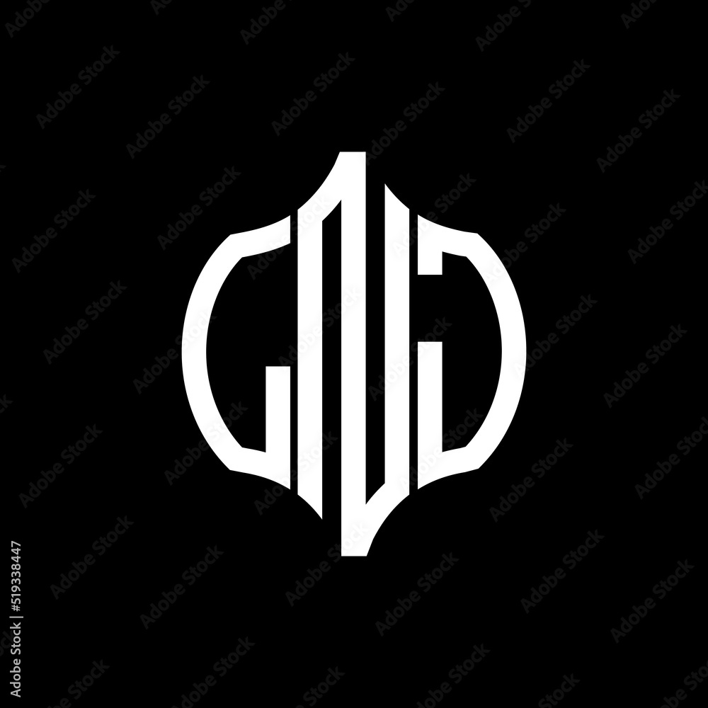 GNJ letter logo. GNJ best black background vector image. GNJ Monogram ...