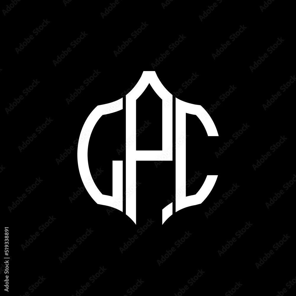 GPC letter logo. GPC best black background vector image. GPC Monogram ...