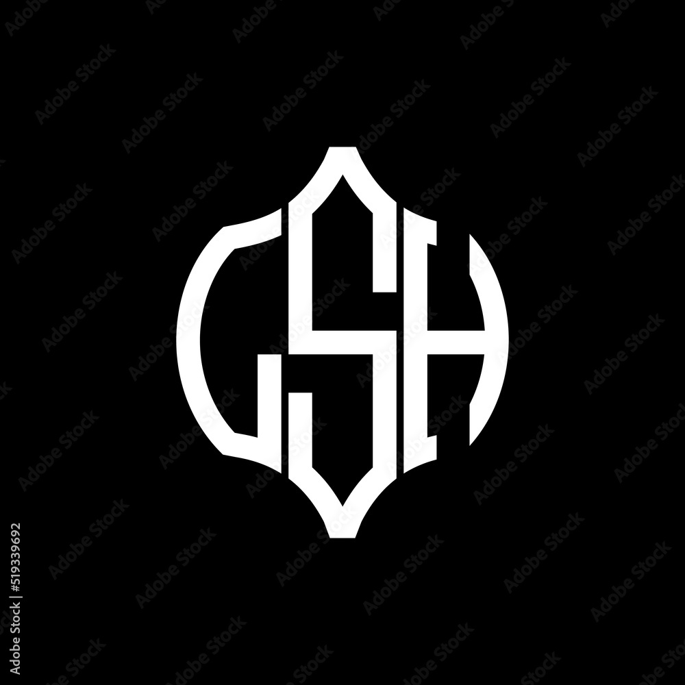 GSH letter logo. GSH best black background vector image. GSH Monogram ...