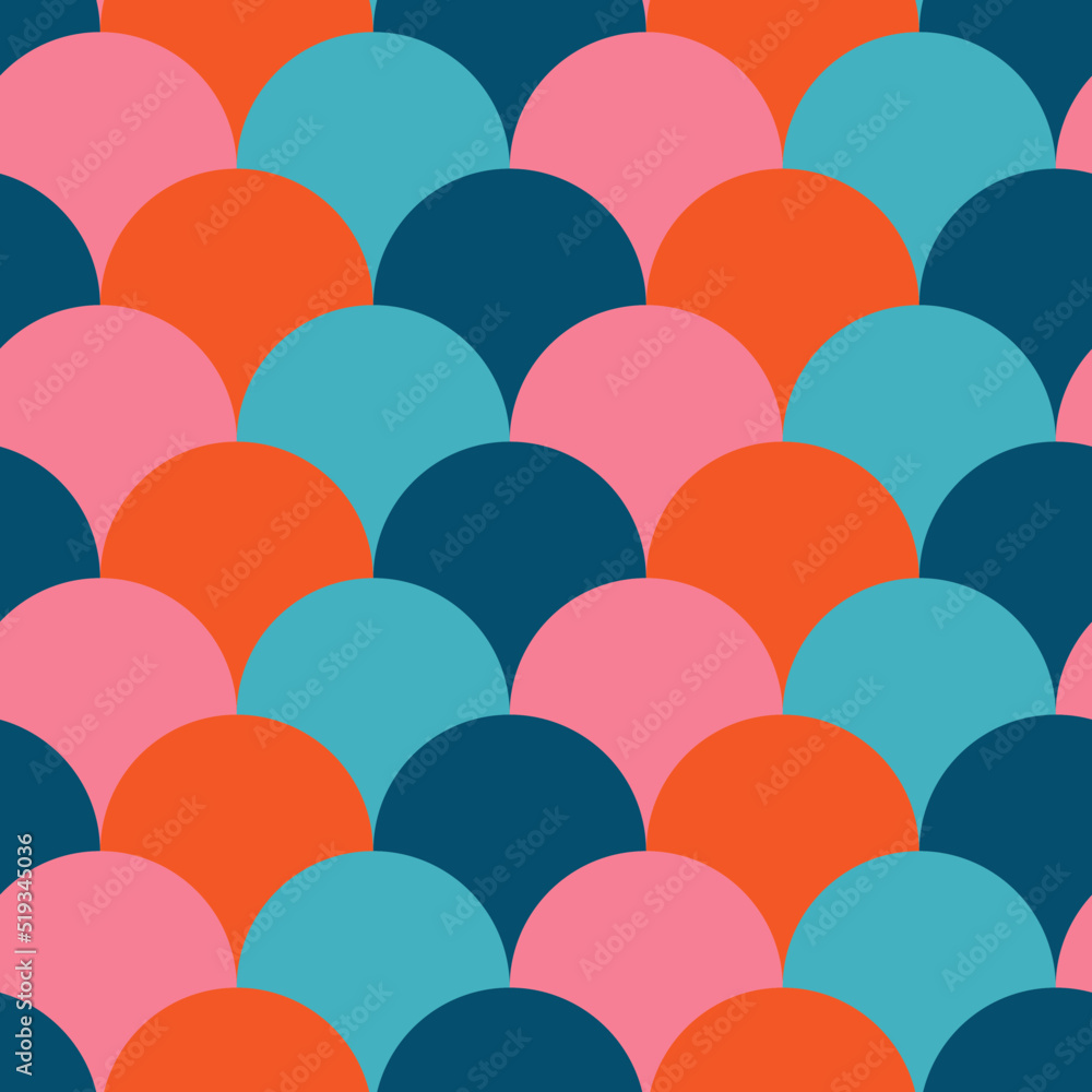 Scallop background design. Fish tail, scale seamless pattern Stock ...