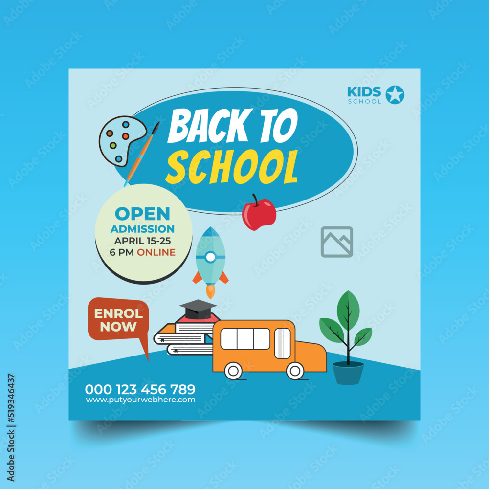 Back To School Social Media Post Design Template, Promotion, Education ...
