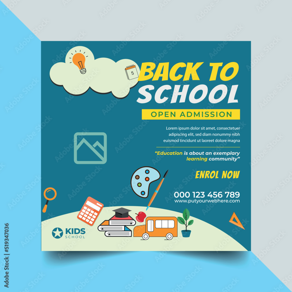 Back To School Social Media Post Design Template, Promotion, Education ...