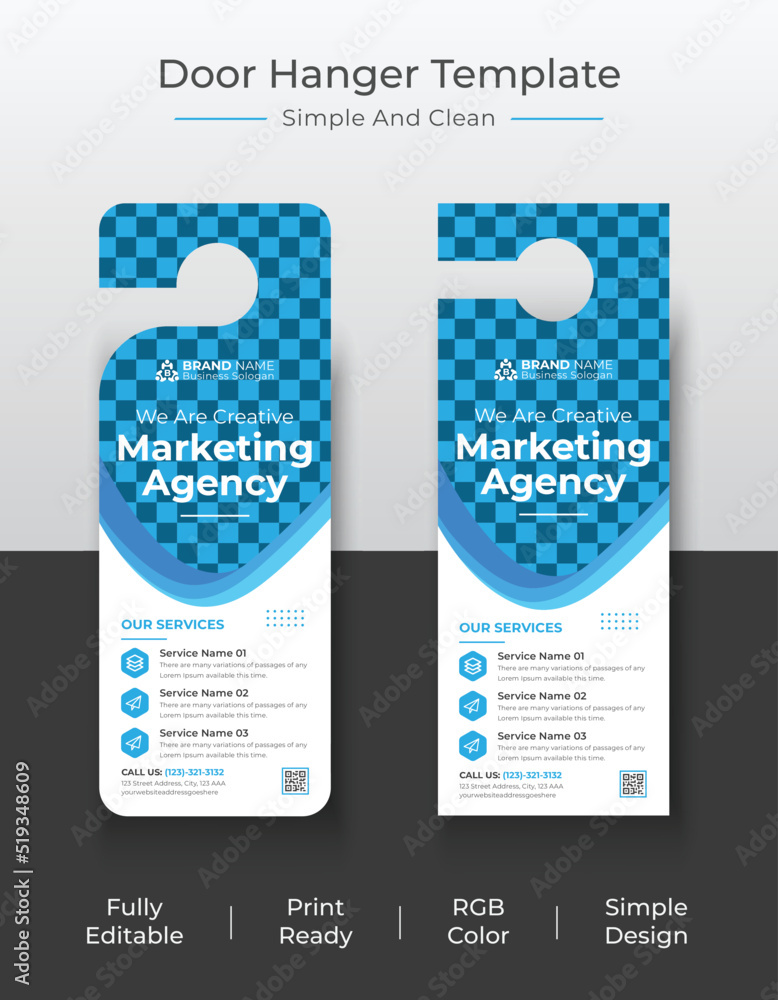 Corporate Door Knob, Door Sign and Door Hanger Template Stock Vector ...