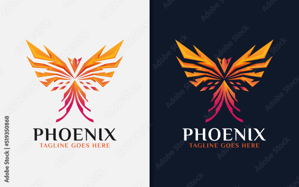 Abstract Stylish Orange Phoenix Logo Design. Vector Logo Illustration ...