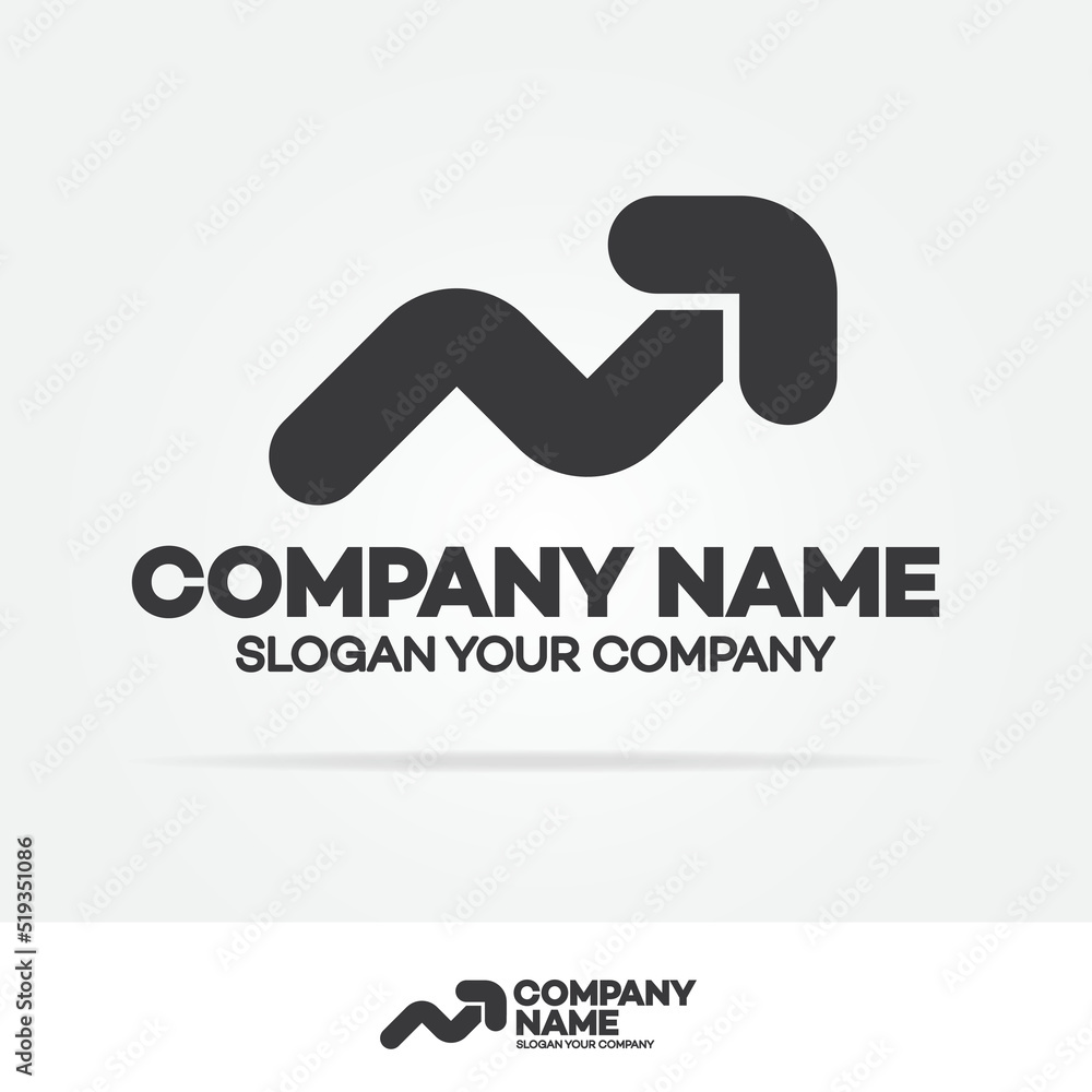 Progress logo with arrow up black color for growing success business ...