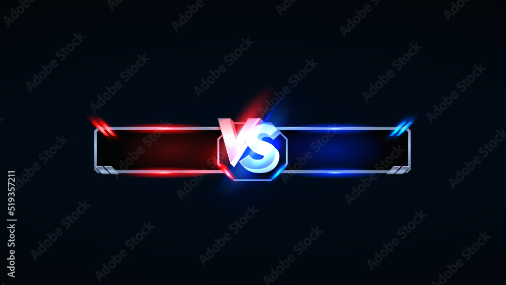 VS Versus Battle headline Modern banner template, Red and Blue shiny ...