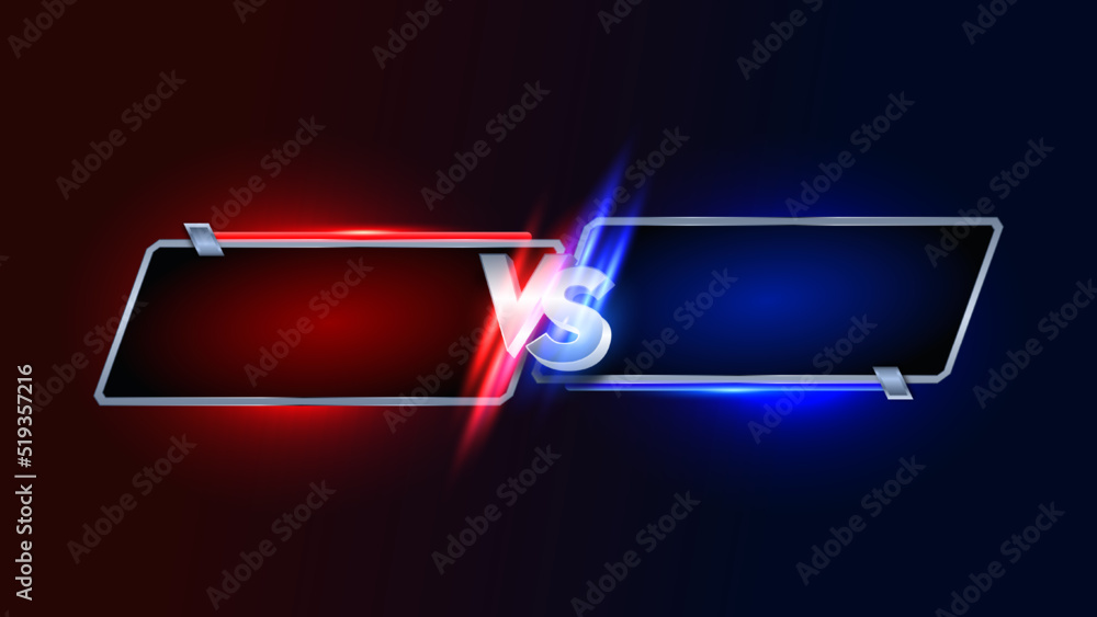 VS Versus Battle headline Modern banner template, Red and Blue shiny ...