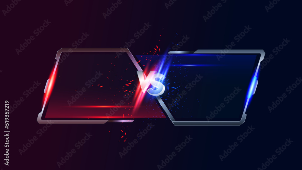 VS Versus Battle headline Modern banner template, Red and Blue shiny ...