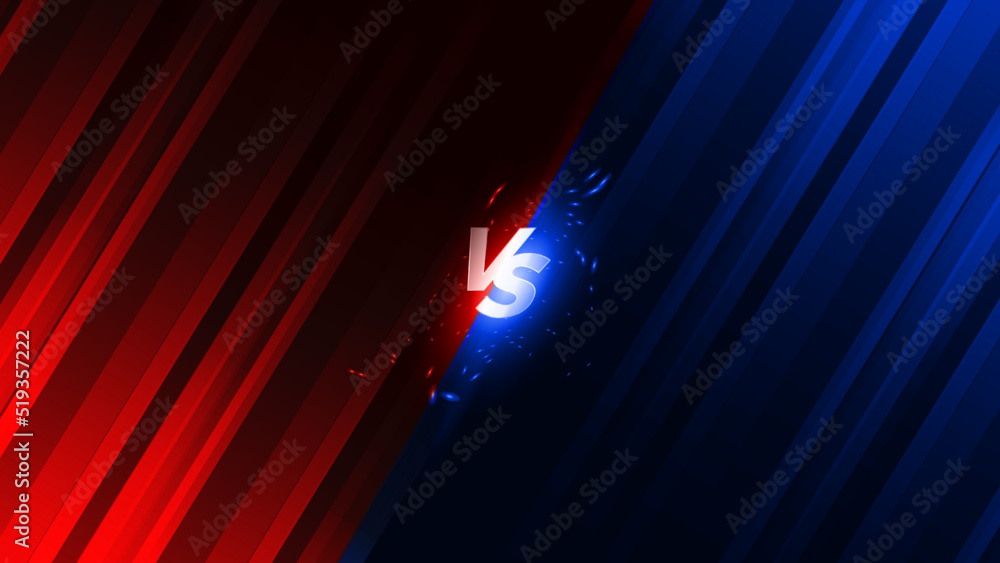 VS Versus Battle headline Modern banner template, Red and Blue shiny ...