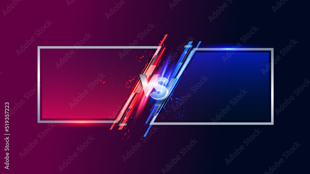 VS Versus Battle headline Modern banner template, Red and Blue shiny ...