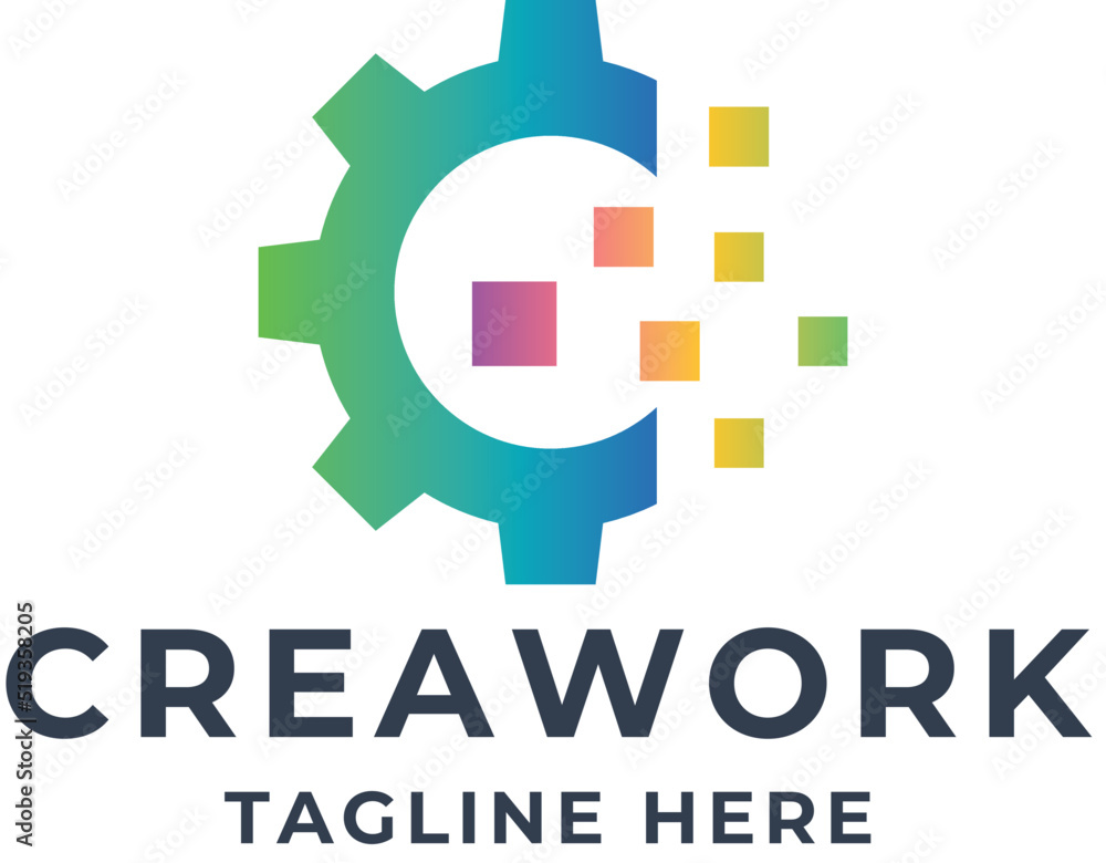 Crea Work Letter C Logo Stock Vector | Adobe Stock