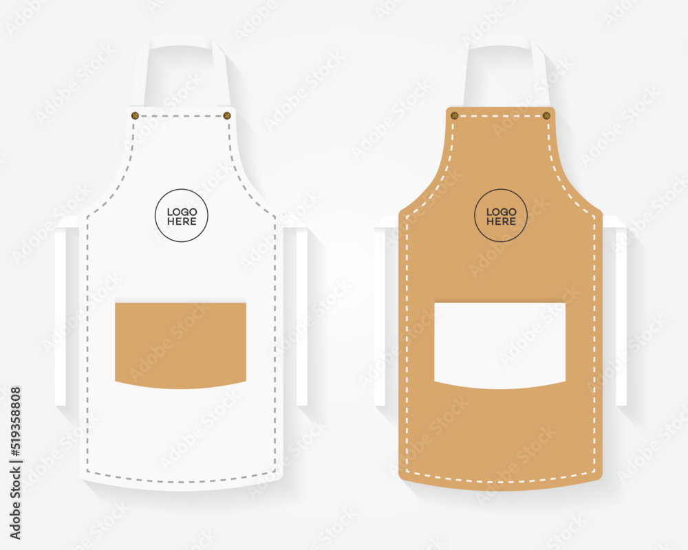 Set of apron template different color on white background for your ...