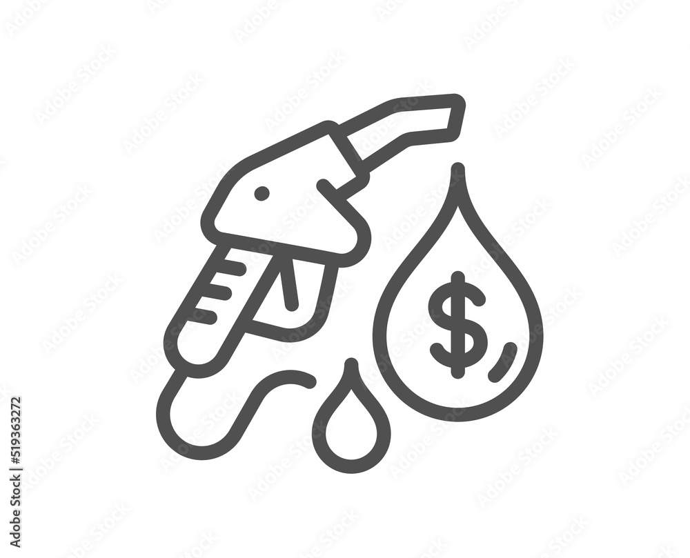 Petrol station line icon. Filling gas station sign. Diesel fuel symbol ...