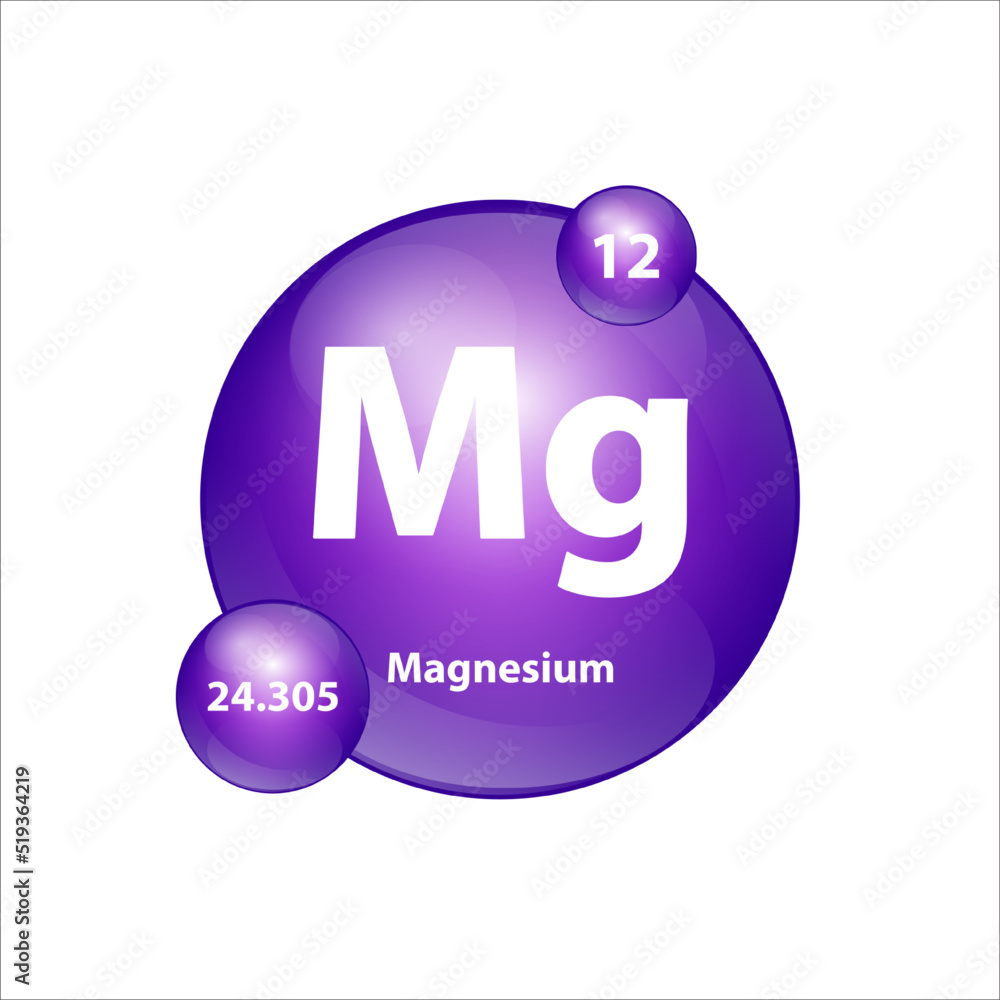 Magnesium (Mg) icon structure chemical element round shape circle ...