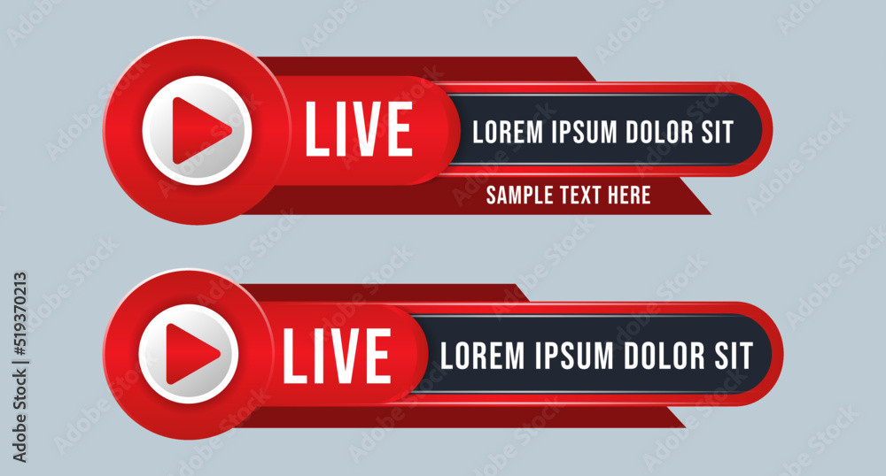 Editable Modern Lower Third Set Header Title Set Template Design For Video Headline Title Tv