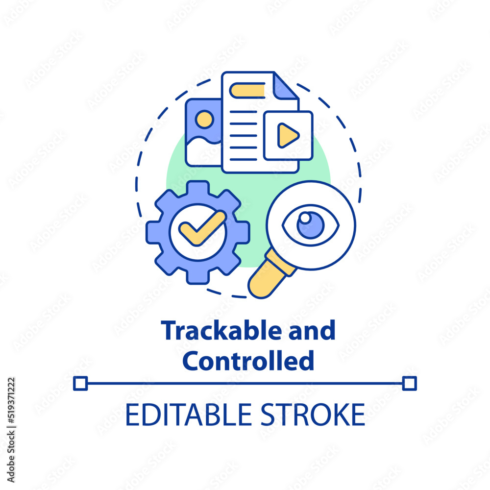 Trackable and controlled concept icon. Easy to access. Content making ...