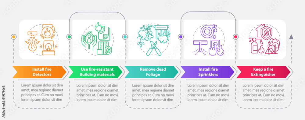 Wildfire preparedness tips rectangle infographic template. Data ...