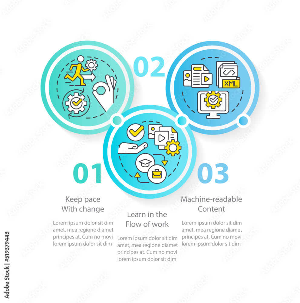 Key principles circle infographic template. Content design. Data ...