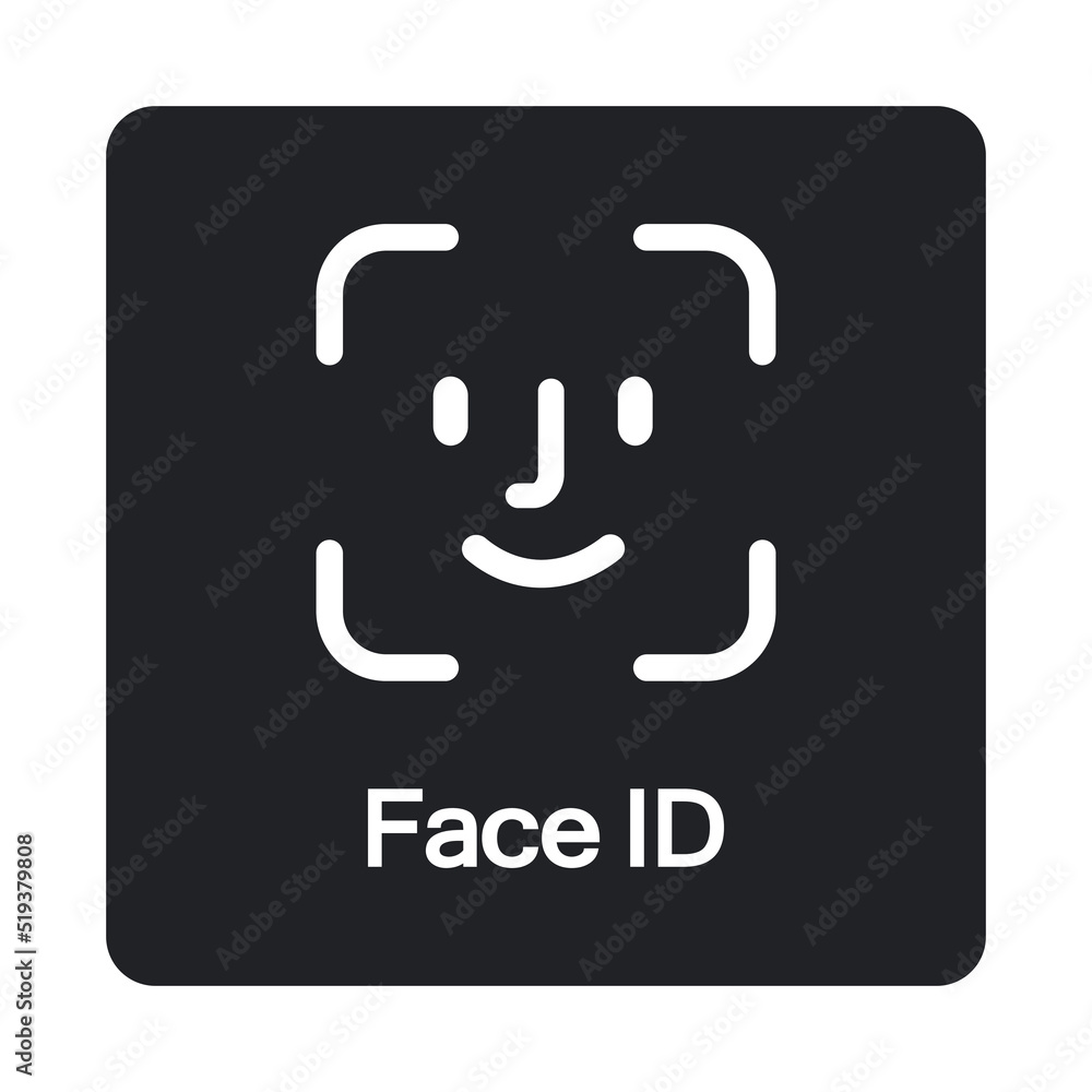 Face ID Symbol Sign, Vector Illustration, Isolate On White Background ...