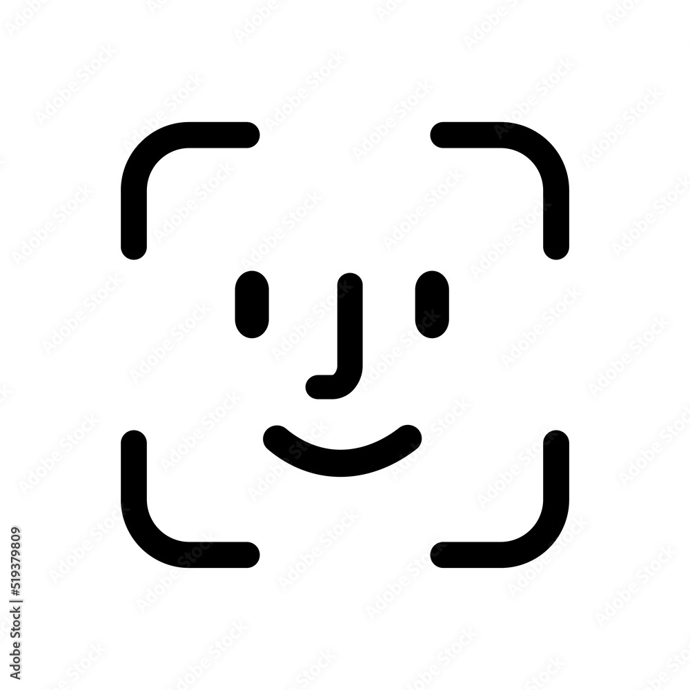 Face ID Symbol Sign, Vector Illustration, Isolate On White Background ...