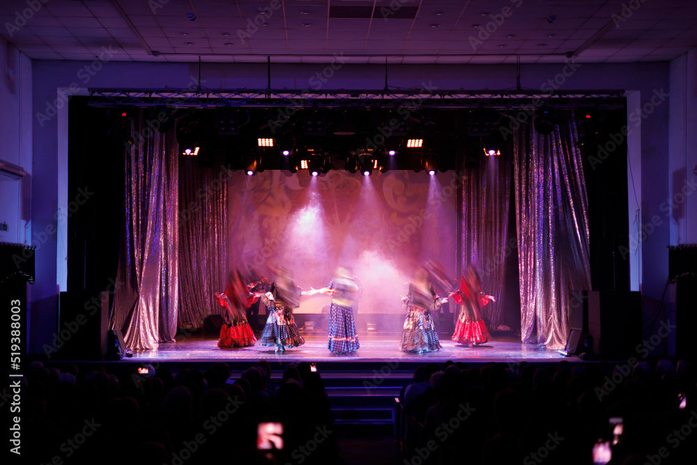 Texture blur and defocus, background for design. Stage color light at a ...