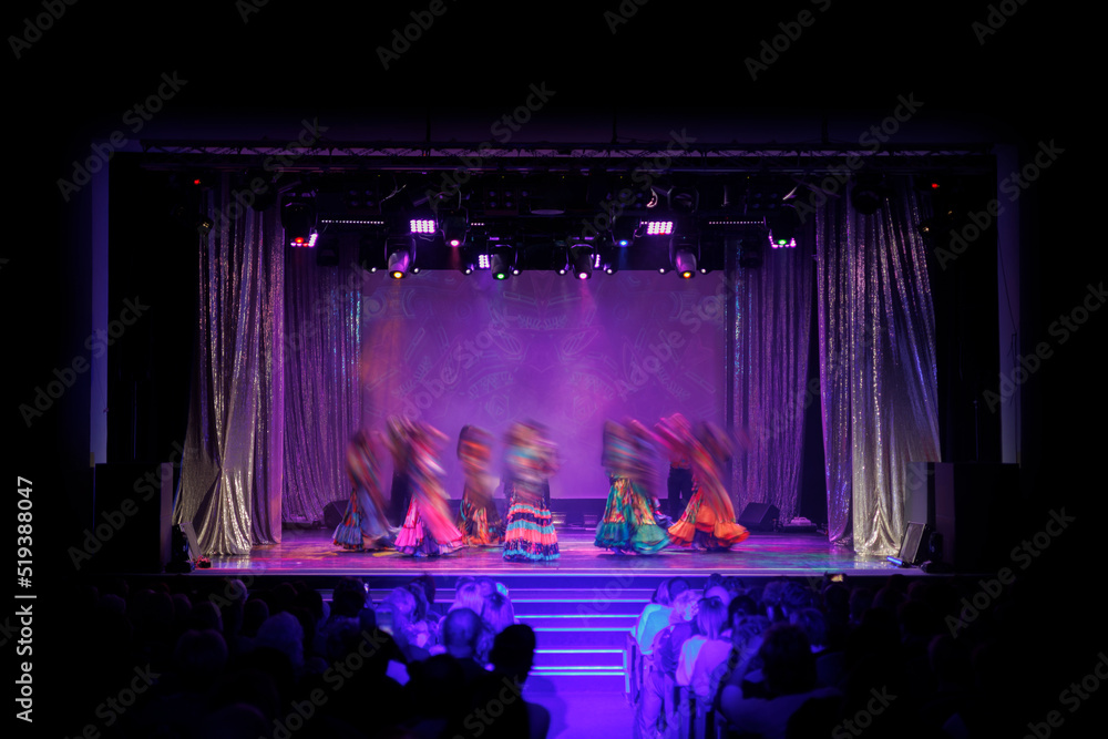 Texture blur and defocus, background for design. Stage color light at a ...