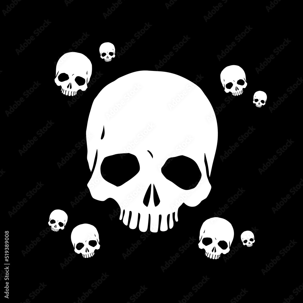simple patern skull head illustration vector Stock Vector | Adobe Stock