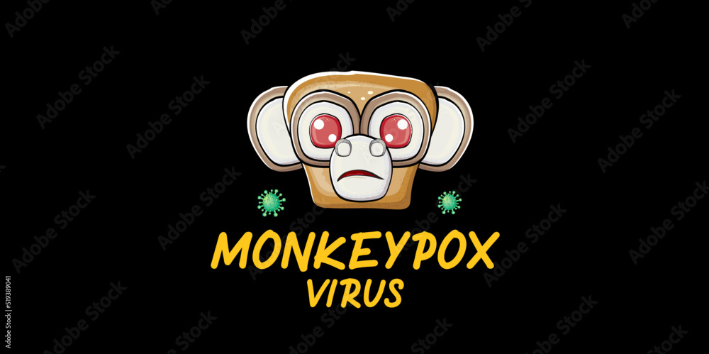 Funny Monkeypox virus horizontal banner for awareness and alert against ...