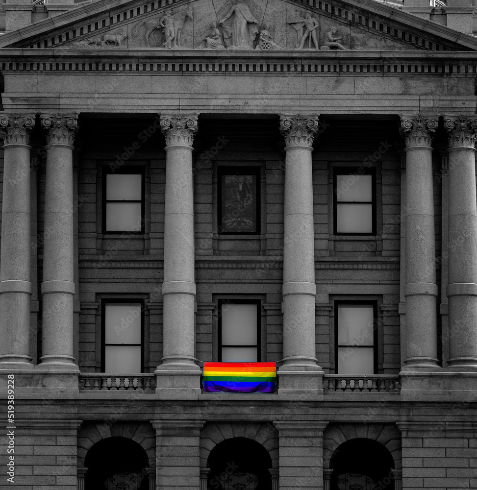 Government Building with Pride Flag LGBTQ Rights and Acceptance Stock ...