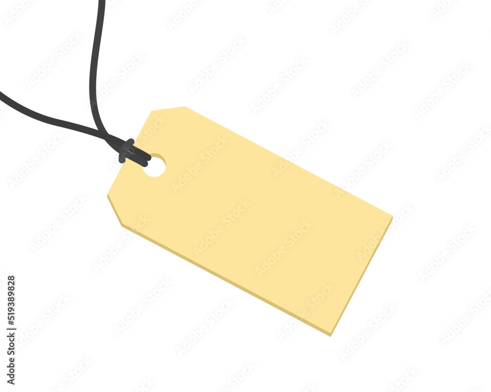 Cartoon drawing of a blank tag or label, vector illustration Stock ...