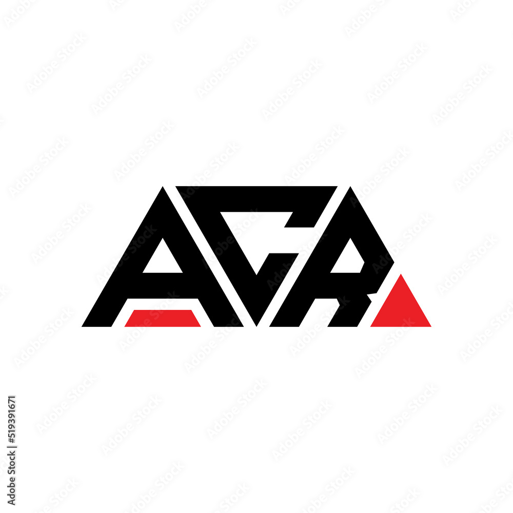 ACR triangle letter logo design with triangle shape. ACR triangle logo ...
