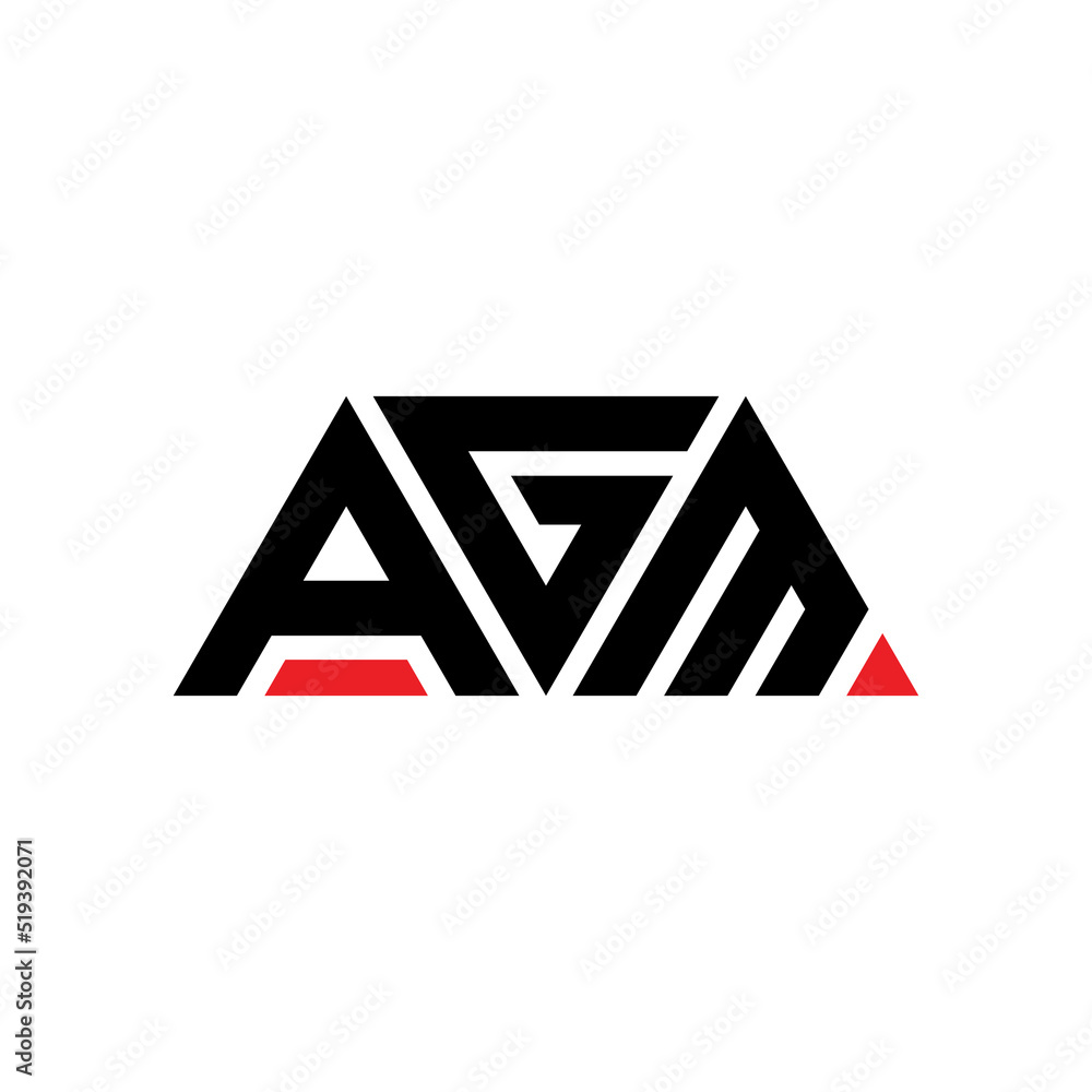 AGM triangle letter logo design with triangle shape. AGM triangle logo ...