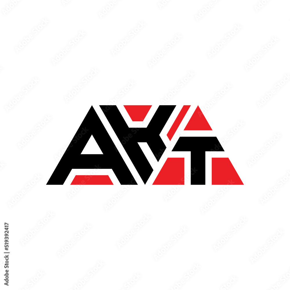 AKT triangle letter logo design with triangle shape. AKT triangle logo ...