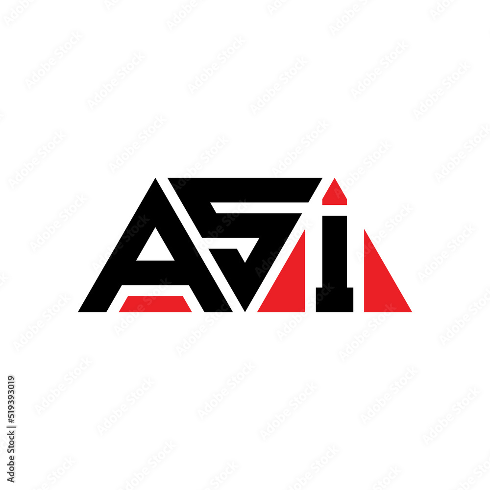 ASI triangle letter logo design with triangle shape. ASI triangle logo ...