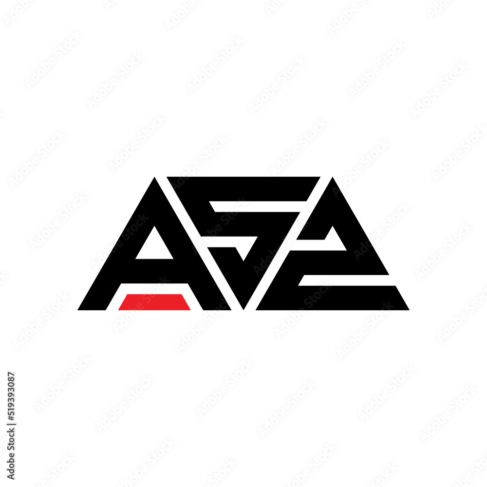 ASZ triangle letter logo design with triangle shape. ASZ triangle logo ...