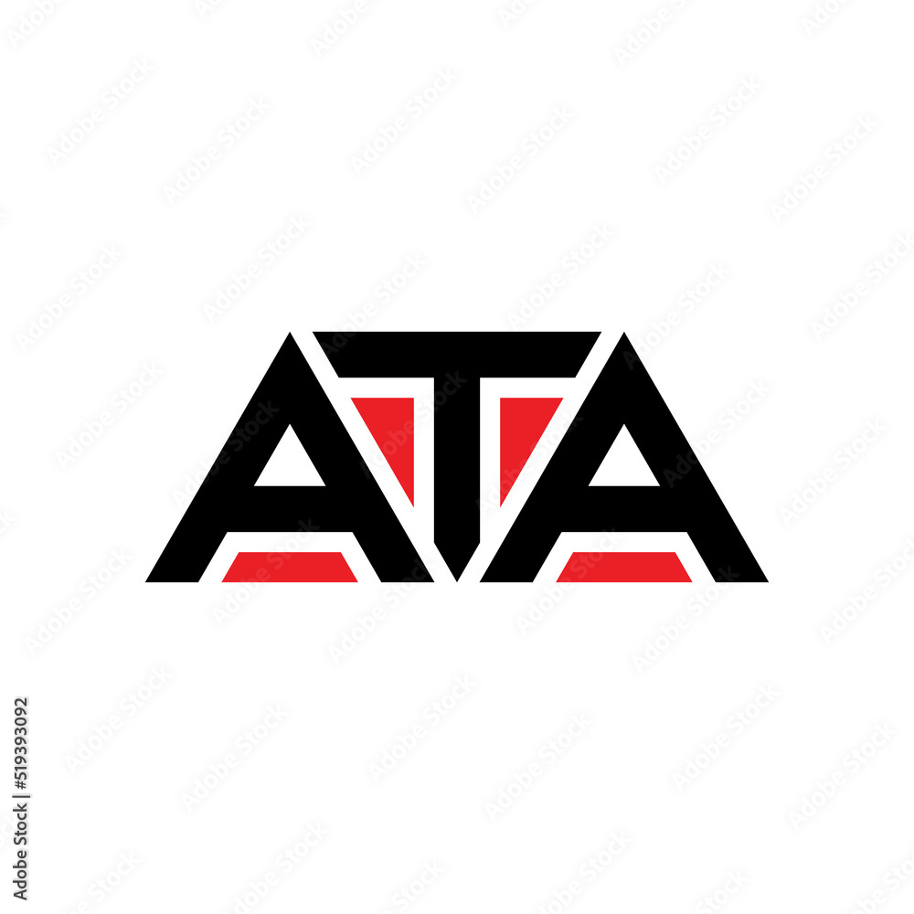 ATA triangle letter logo design with triangle shape. ATA triangle logo ...