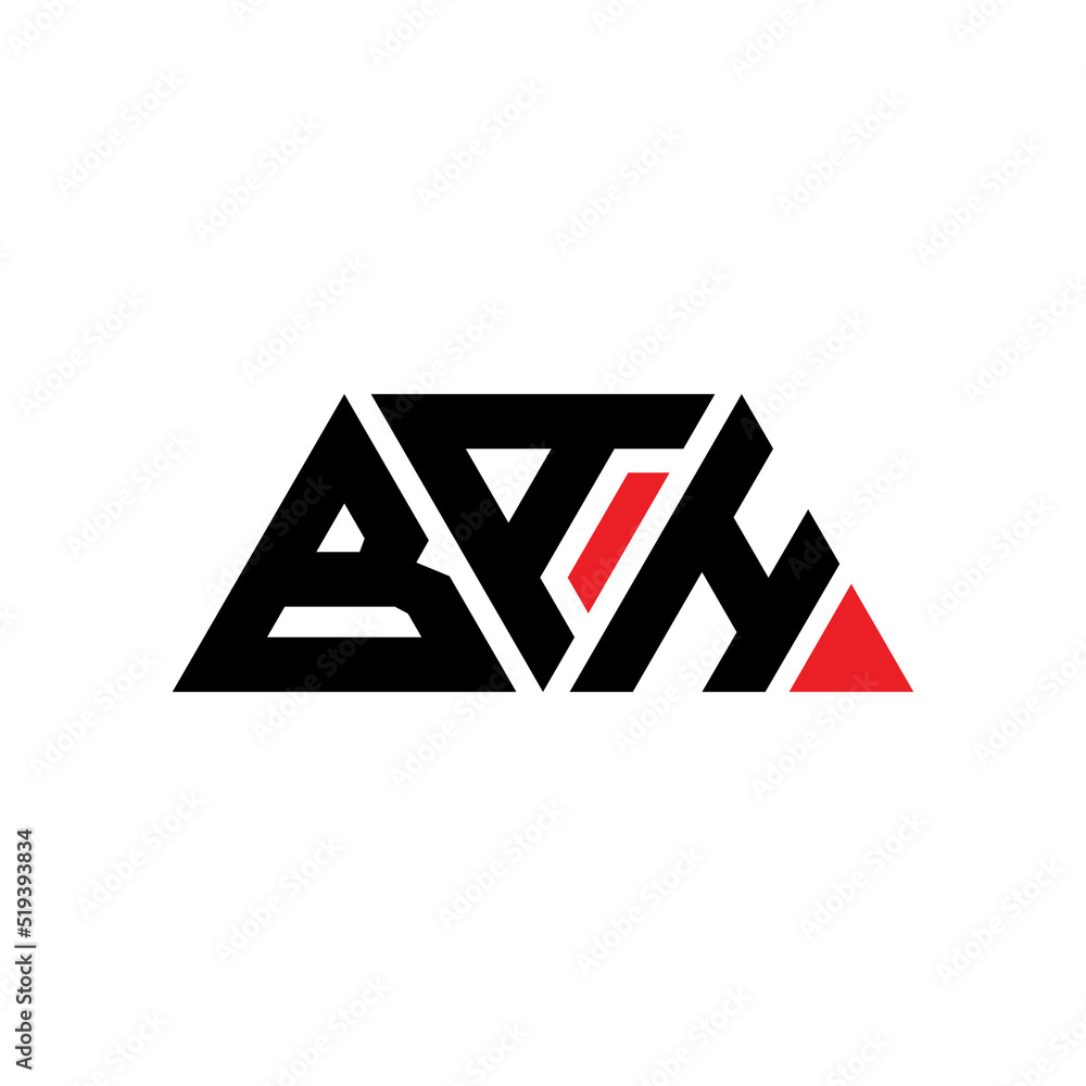 BAH triangle letter logo design with triangle shape. BAH triangle logo ...