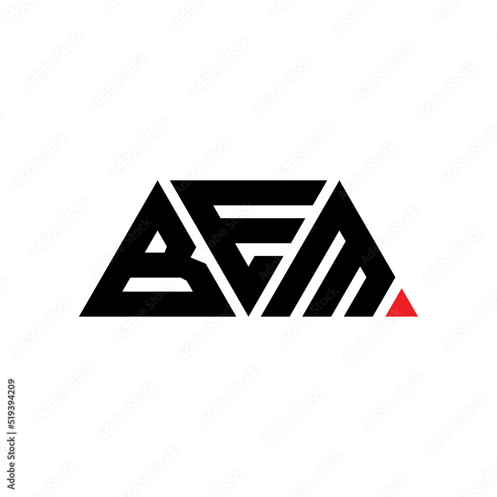 BEM triangle letter logo design with triangle shape. BEM triangle logo ...