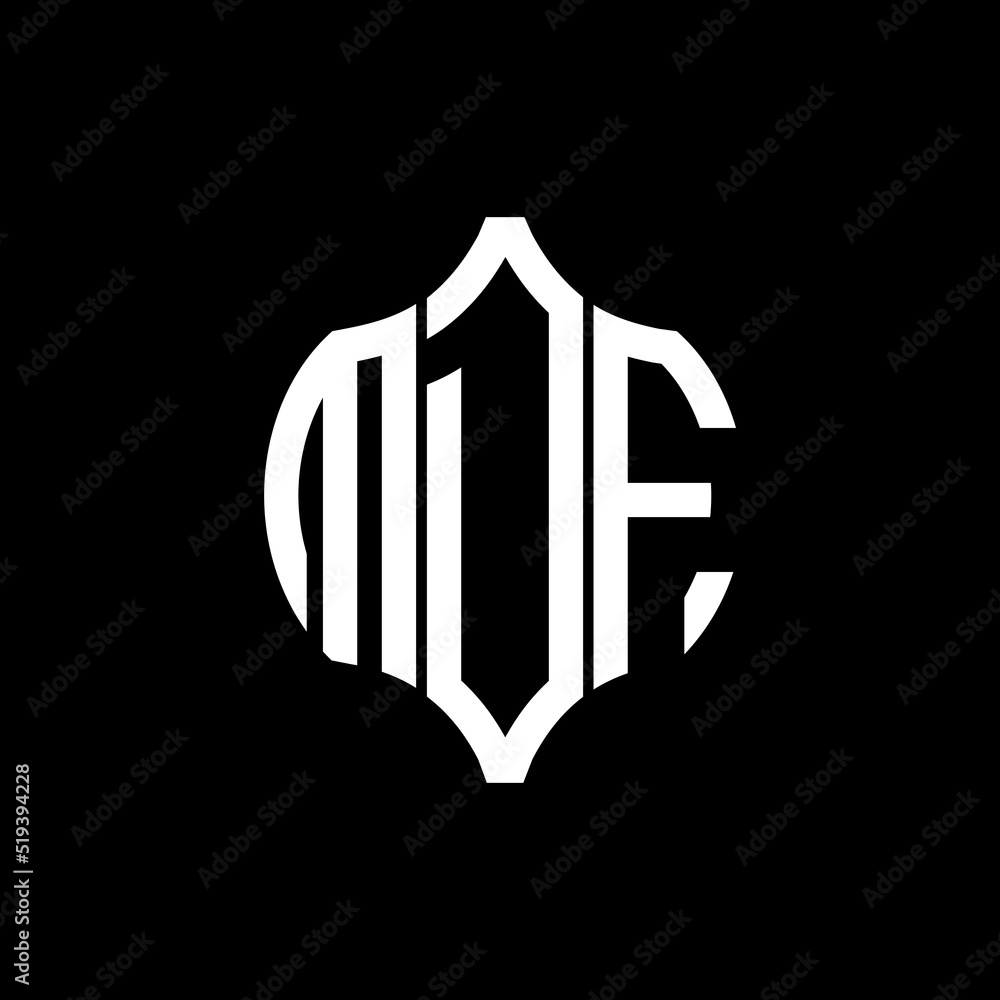 MDF letter logo. MDF best black background vector image. MDF Monogram ...