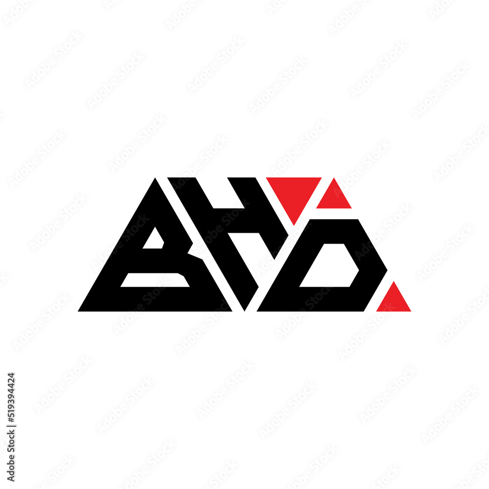 BHD triangle letter logo design with triangle shape. BHD triangle logo ...