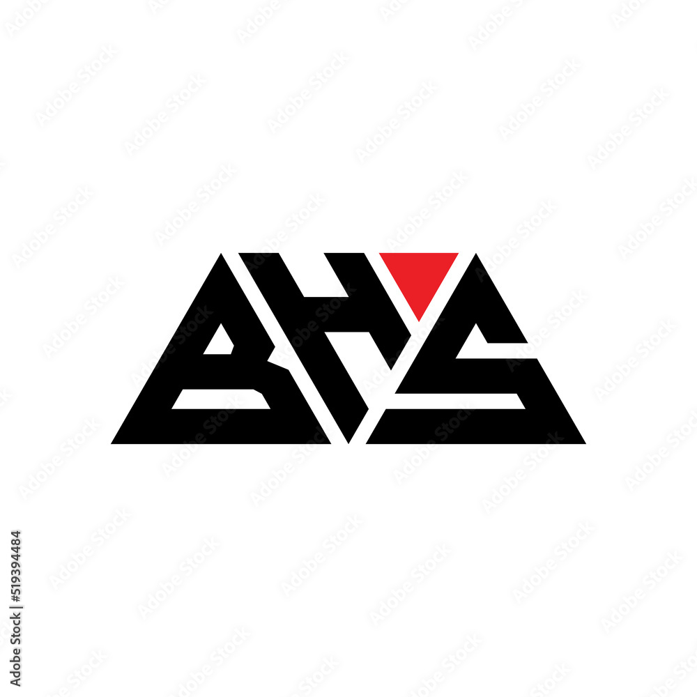 BHS triangle letter logo design with triangle shape. BHS triangle logo ...