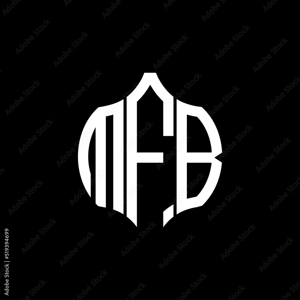 MFB letter logo. MFB best black background vector image. MFB Monogram ...